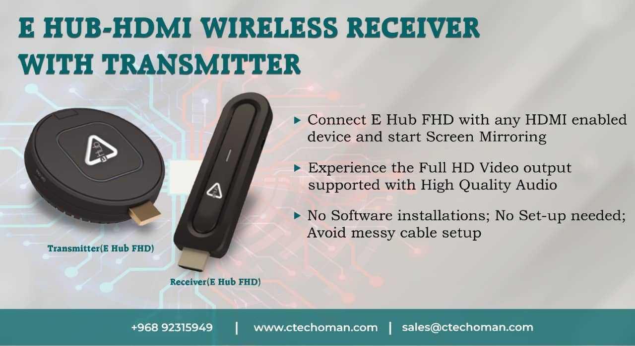 E HUB-HDMI WIRELESS RECEIVER WITH TRANSMITTER| Concept Group